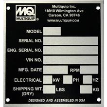 Rating & Specification Plates | Custom Data Plates & Labels